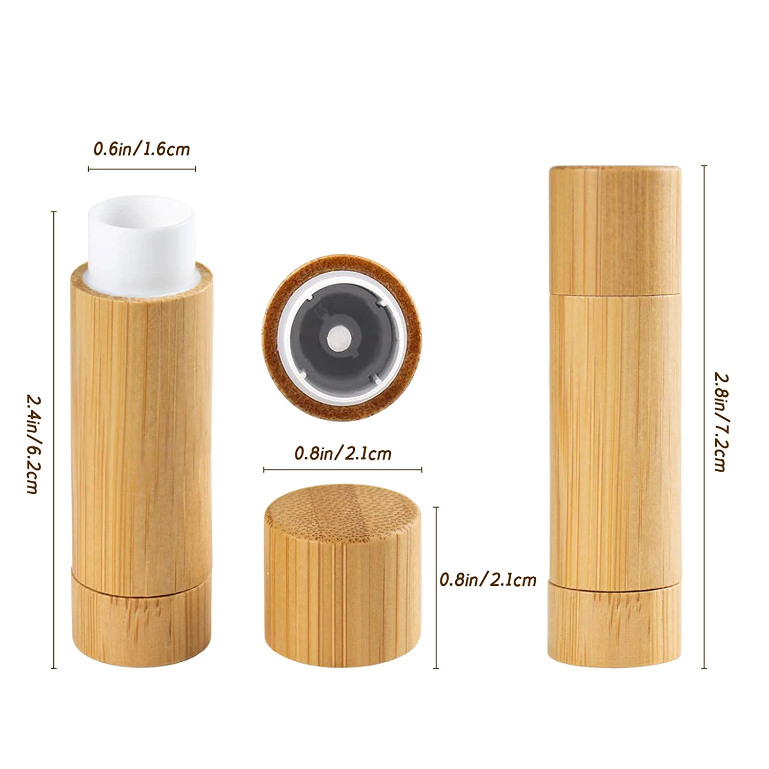 Eco Friendly Bamboo Lipstick Tubes Packaging 5g 5ml Empty Bamboo ...