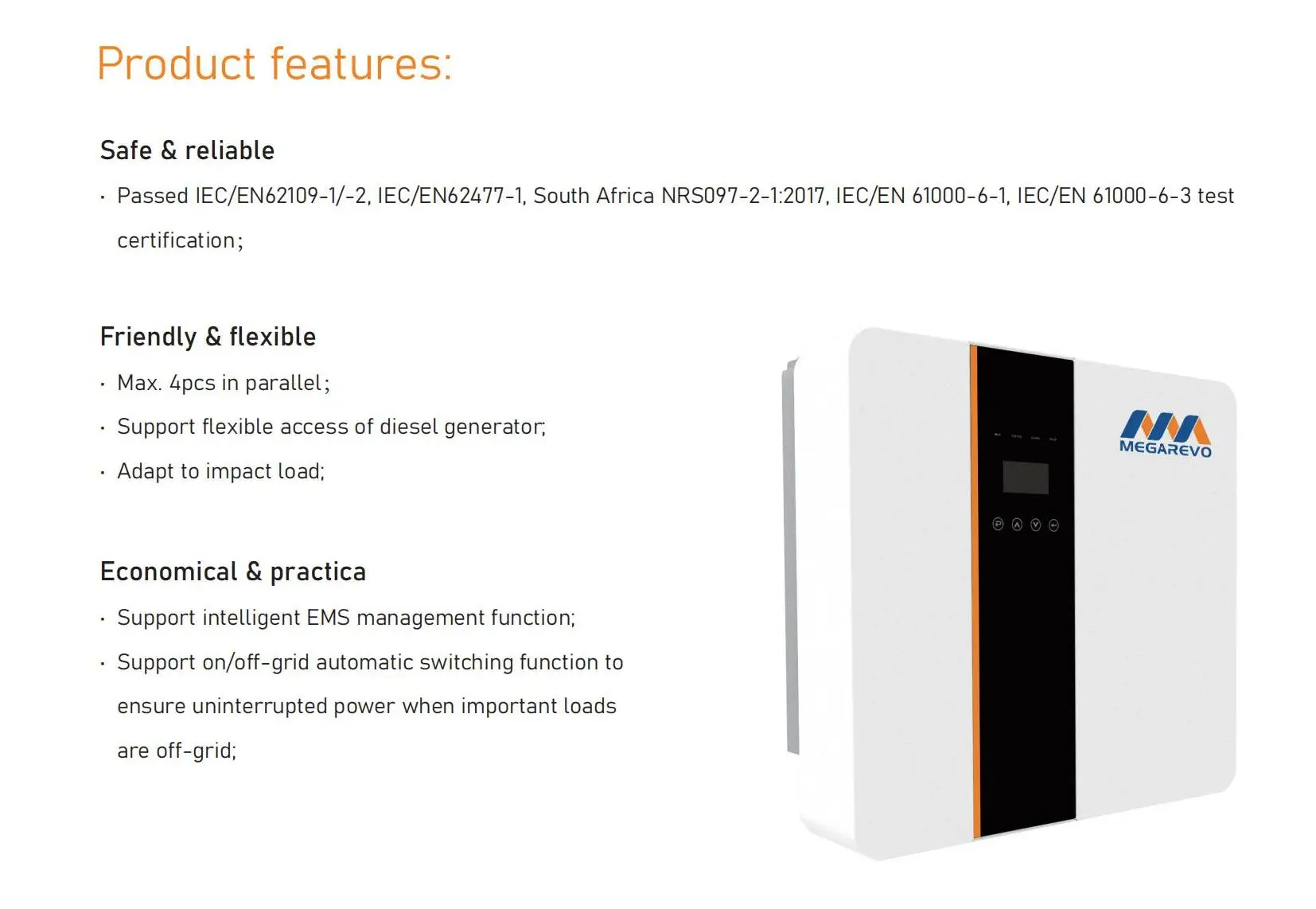Megarevo Residential Energy Storage Hybrid Solar Inverter