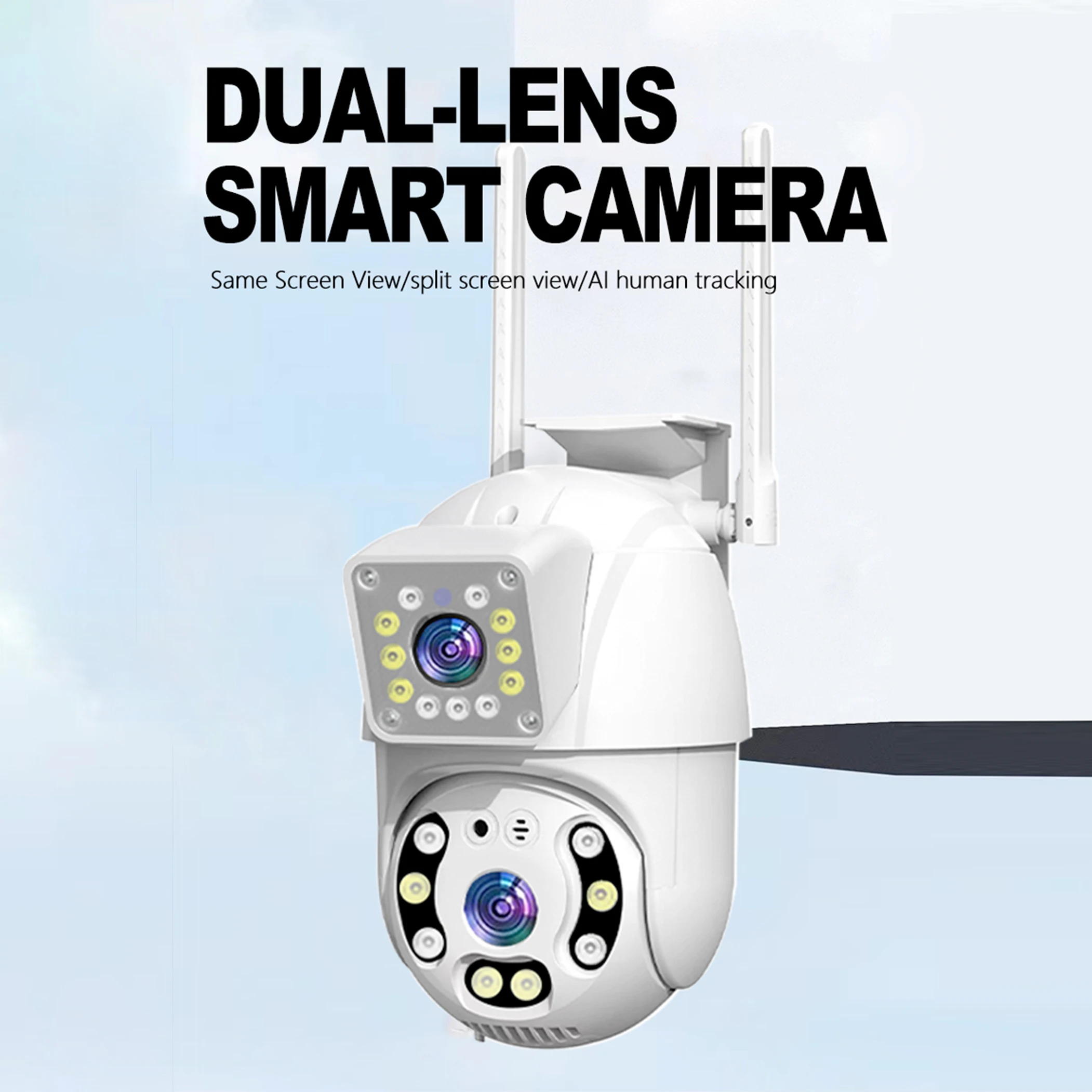 4mp Dual Lens Ptz Cctv Camera Outdoor Wireless Security Wifi Camera Ai ...