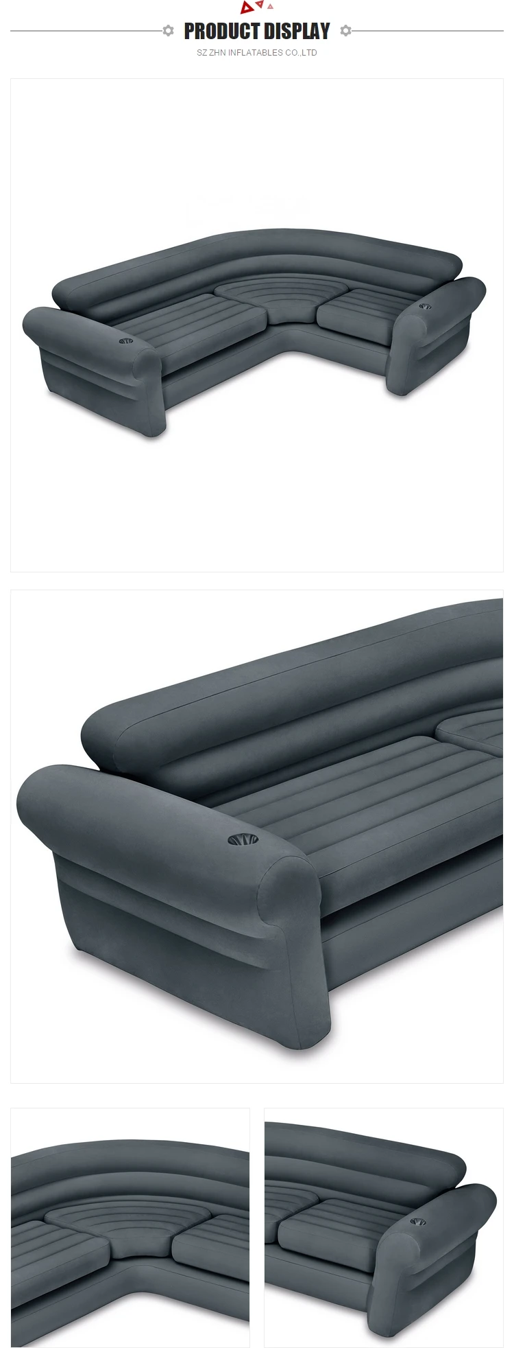 Hot Selling Flocking Inflatable Sectional Sofa Chair for Living Room ...
