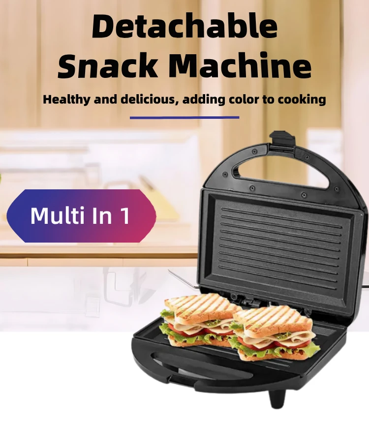 4 in 1 Detachable Plates Waffle Maker Grill and Sandwich Maker