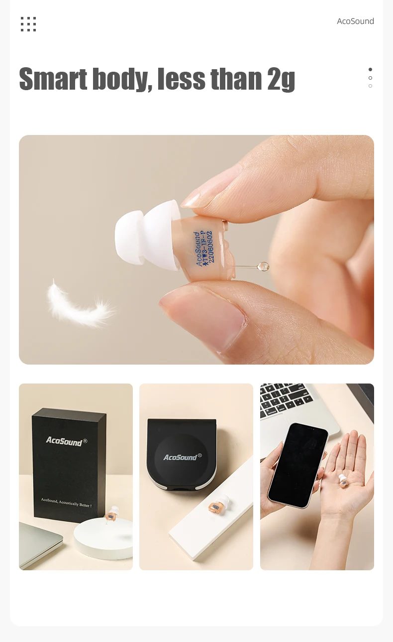 AcoSound 8 Channel Wireless Digital Hearing Aids Bluetooth APP IIC CIC ...