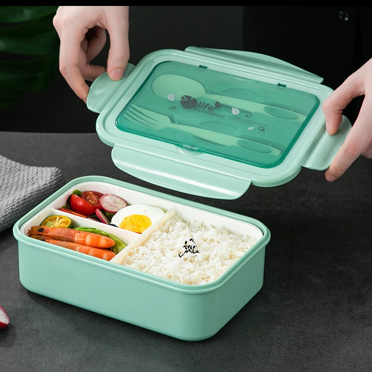 Factory Wholesale Plastic Bento Lunchbox with Cutlery BPA Free ...