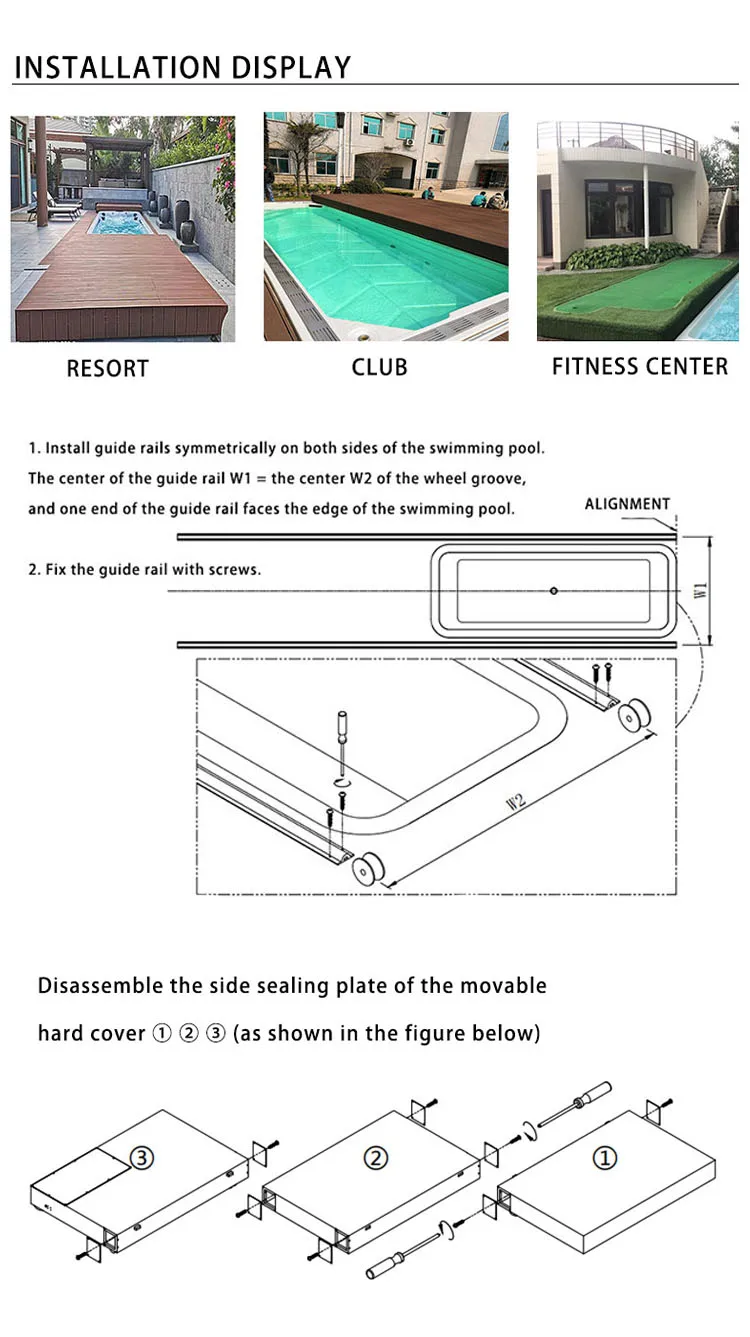 New Design Moving Floor Automatic Sliding Pool Cover Pool Enclosure For ...