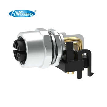 Finecables Waterproof Pcb Panel Mount X Code Right Angled M12 Connector ...