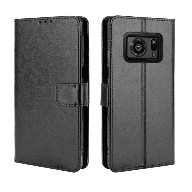 On Stock Leather Book Flip Stand Wallet Phone Cover Case for Sharp ...