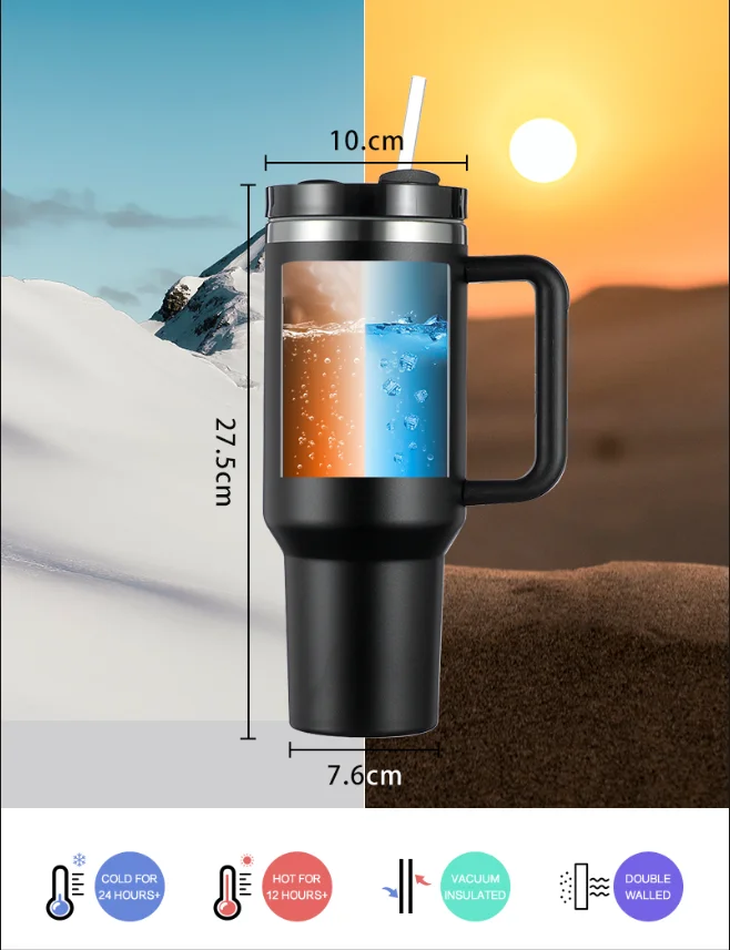 Stanley Cup 40oz With Handle Stainless Steel Vacuum Insulated Tumbler ...