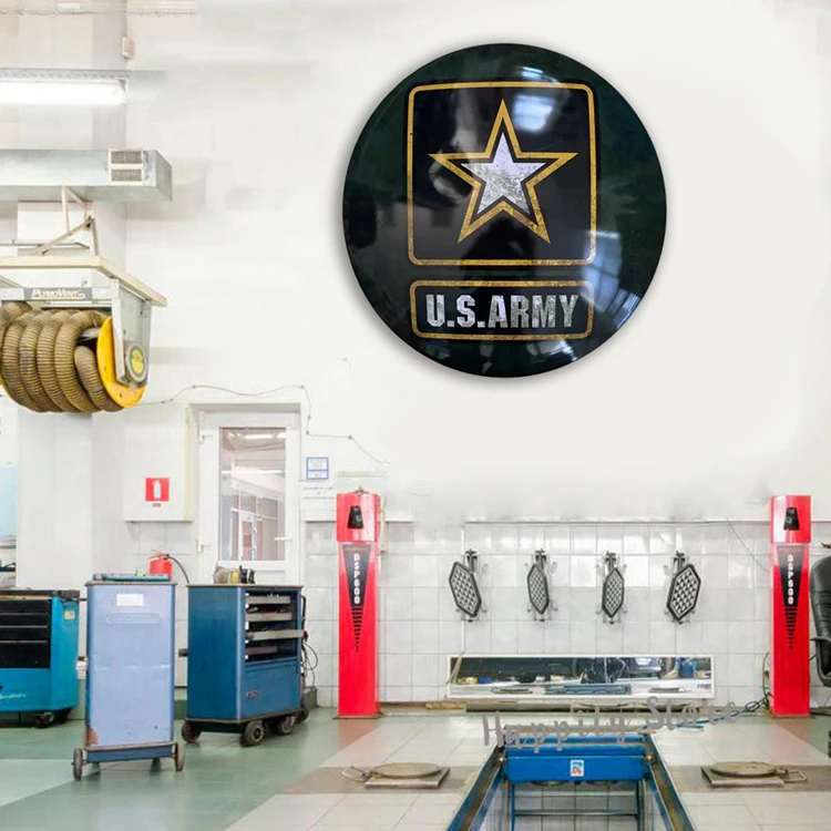 Us Army Metal Sign 16" Round Dome Sign Garage Man Cave Bar Pub Wall ...