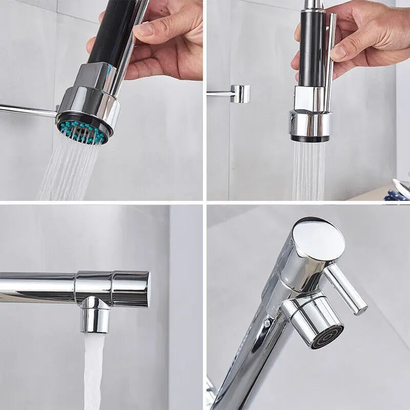 Modern Luxury Single Handle Spring Kitchen Mixer Faucet With Pull-out ...