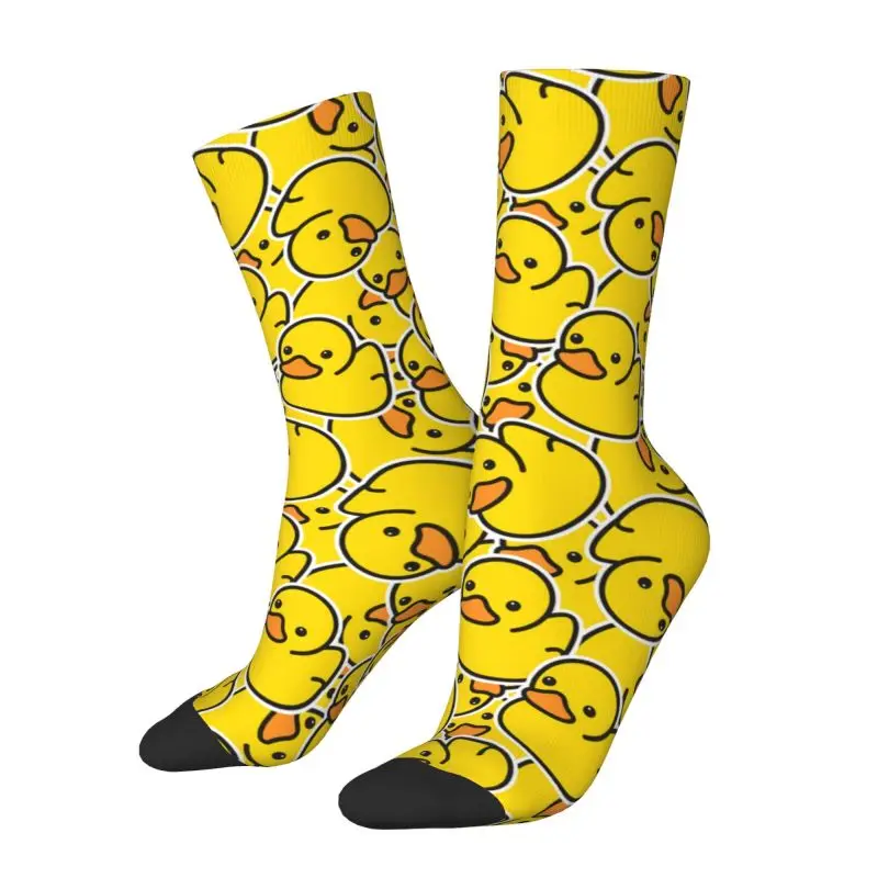 Customized Cute Yellow Classic Rubber Duck Socks Women Men Warm 3D ...