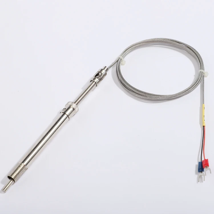 M12 Stainless Steel Temperature Sensor Probe E J K Type Spring Bayonet ...