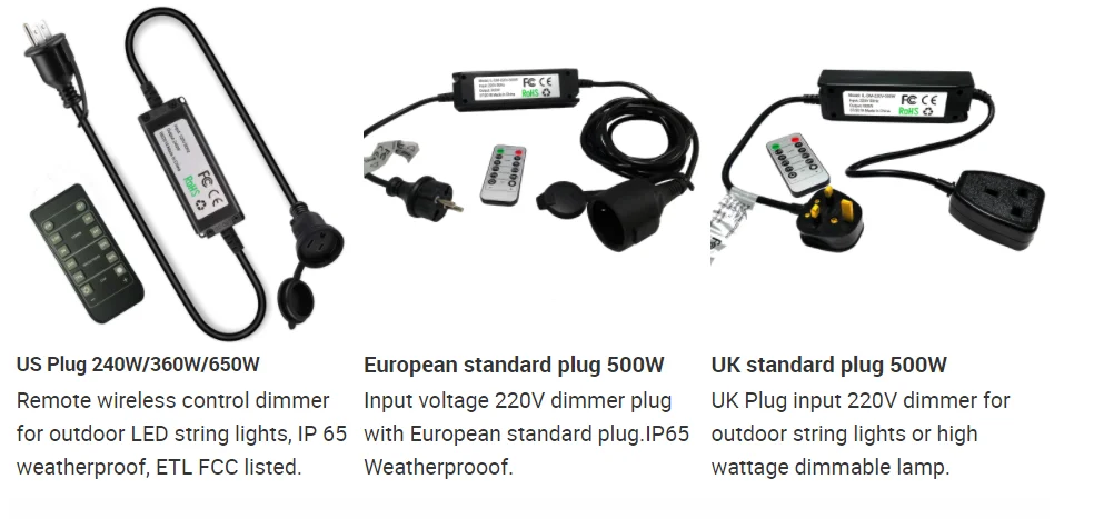 Remote Control 230v 500w Dimmer For Indoor Outdoor Waterproof Ip65 New ...