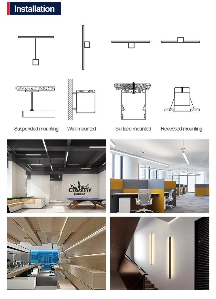 Tl3535 Led Linear Light Aluminum Linear Suspended Led Linkable Linear ...