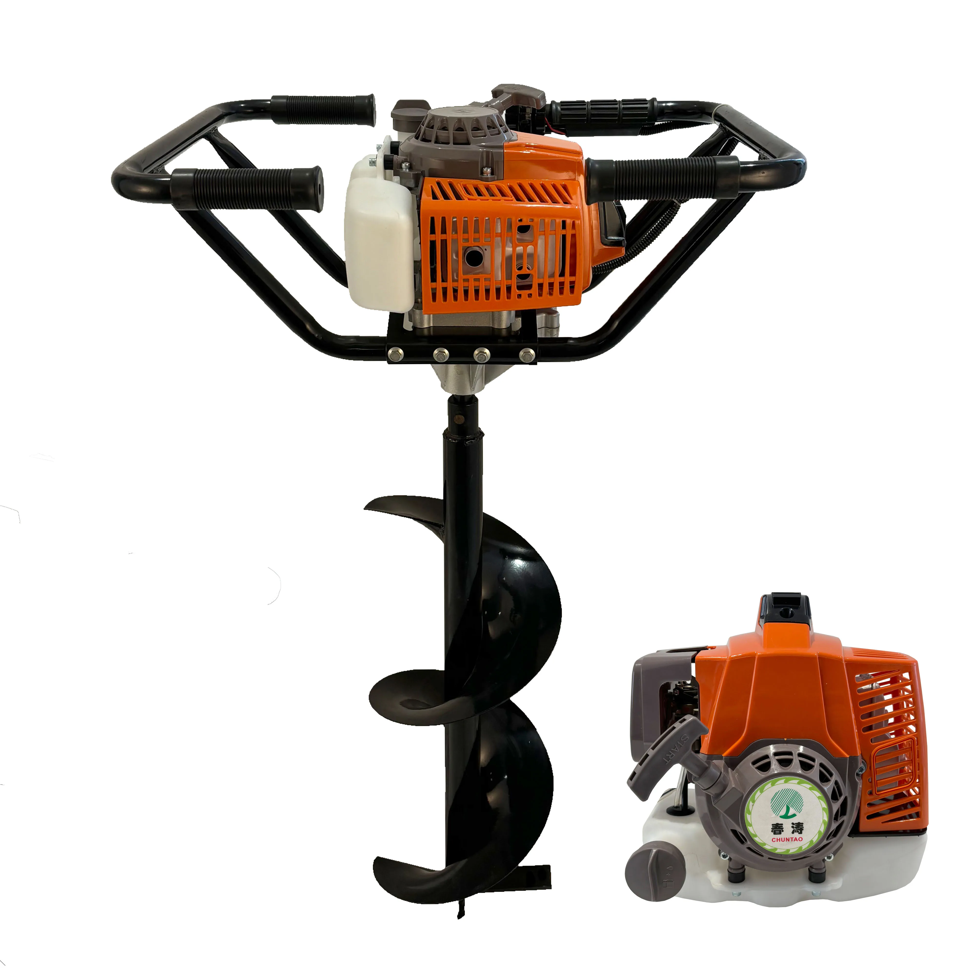 High-Power 62CC Gasoline Earth Auger Machine Industrial/DIY Post Hole ...