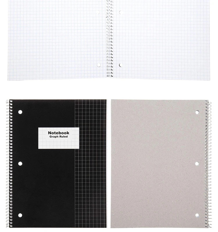 Custom Logo Undated Wide Ruled Paper Office Spiral Notebook