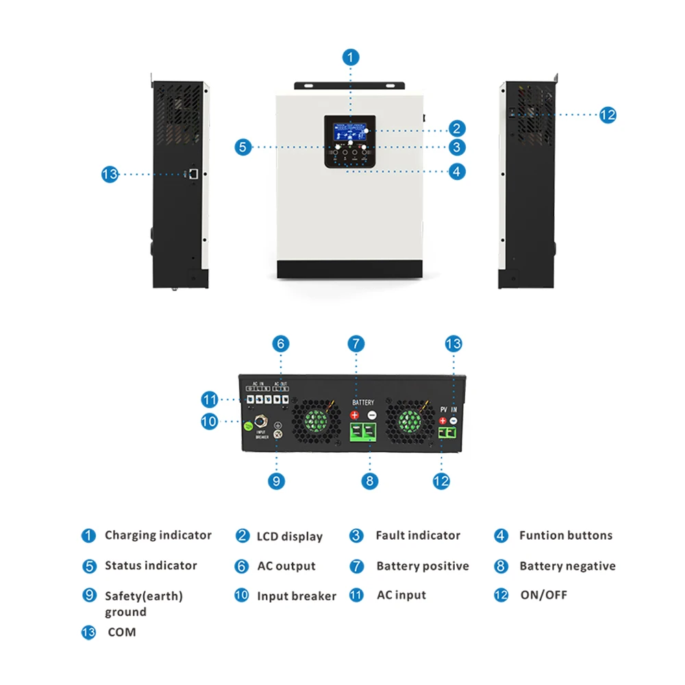 3kva 4kva 5kva PWM Hybrid Solar Inverter for Off-grid