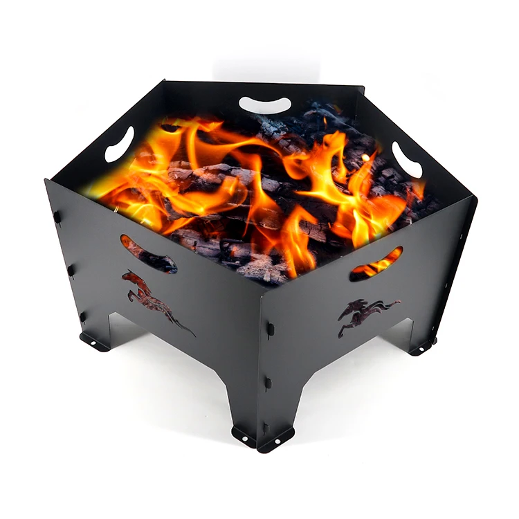 Indoor Mini Modern Round Outdoor Campfire Grill Grate Over Fire Black ...