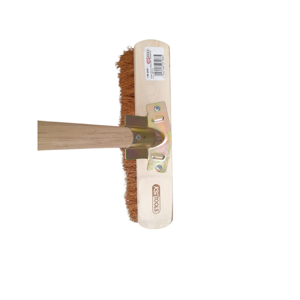 290 mm Coconut Fiber Straight Broom with Wooden Handle PET Plastic ...
