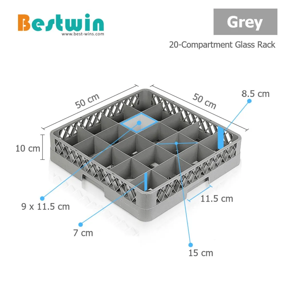 Polypropylene Compartment Cup Rack Plastic Dishwasher Basket for Glass ...