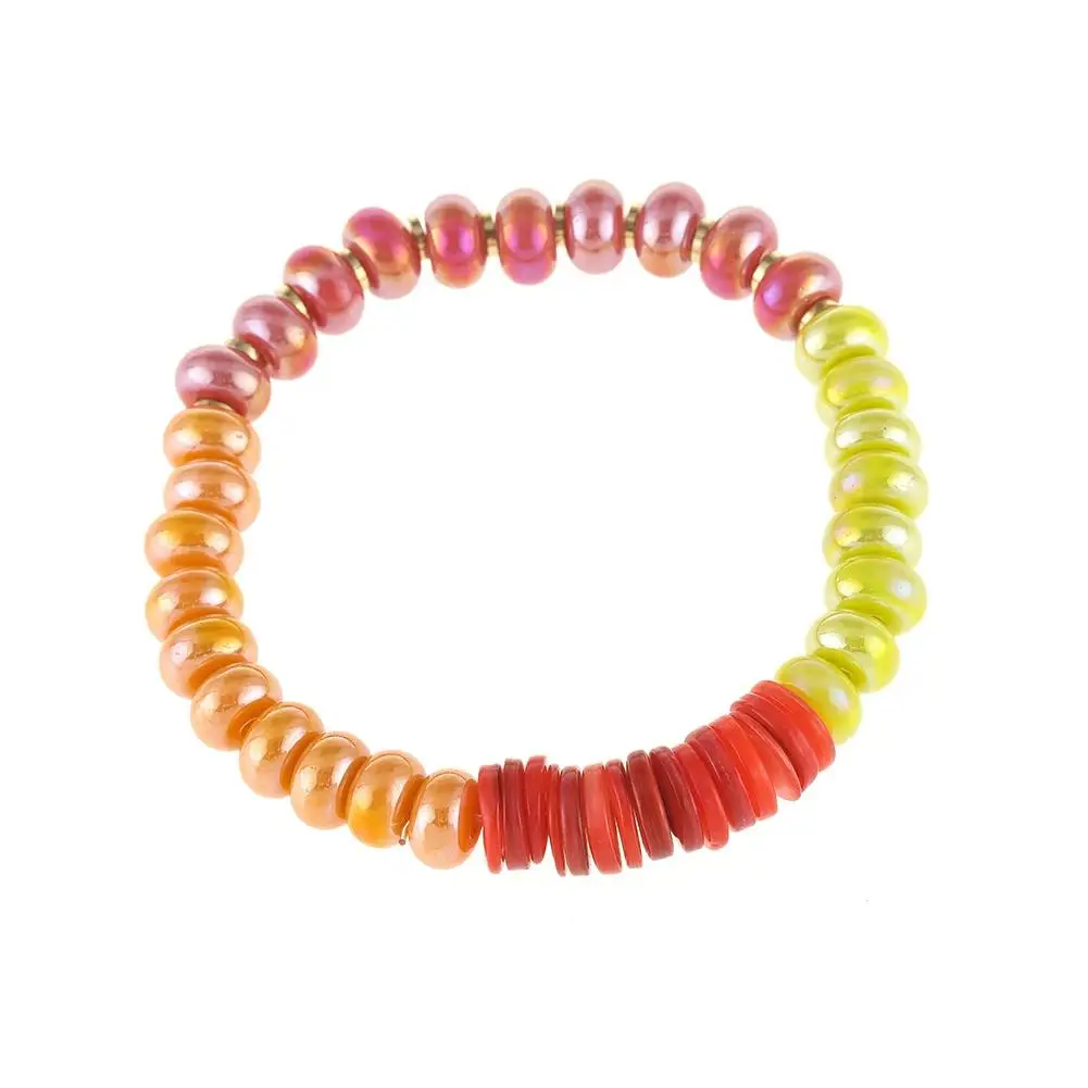 New Dazzling Colorful Crystal Bracelet Puka Crushed Shell Beads ...