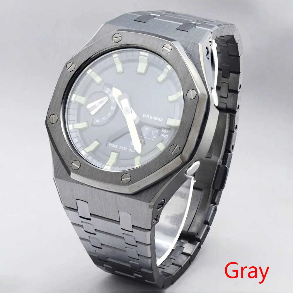 Luxury Stainless Steel Watch Band For Casioak Mod Kit Ga2100 Metal ...