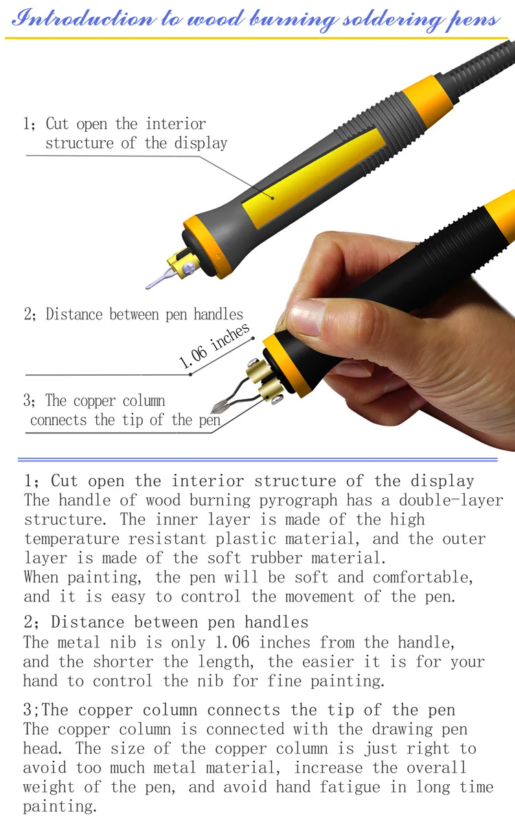 Adjustable Temperature Digital Display Gourd Pyrograph Tool Wood ...