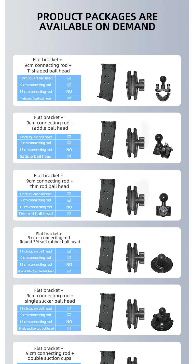 1 Inch Rail Bracket Mount for Universal Tablet Support