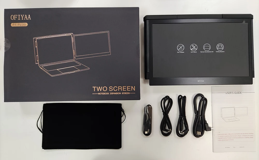 Ofiyaa P1 Plus 13.3" Portable Monitor 1080p Ips Display Laptop Screen ...