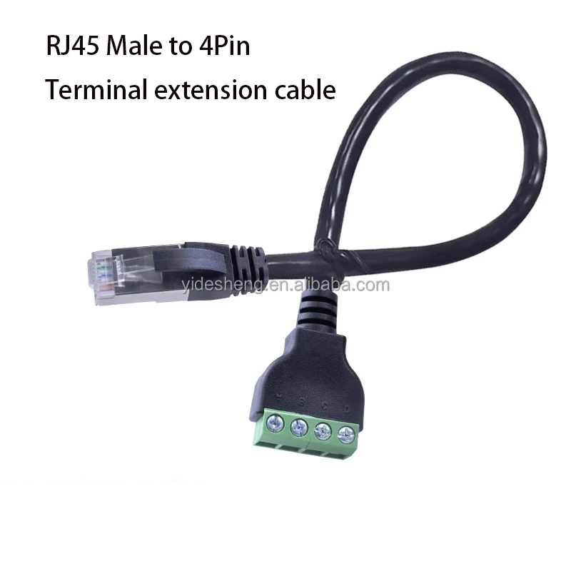 RJ45 to 4Pin Screw Terminal Solderless Connector Ethernet RJ45 Male ...
