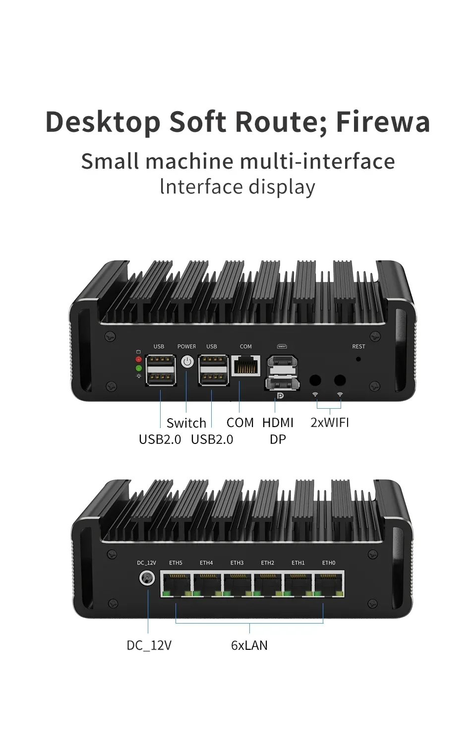 12th Gen 6x2.5g Firewall Router In-tel N100 I226-v Fanless Mini Pc Ddr5 ...