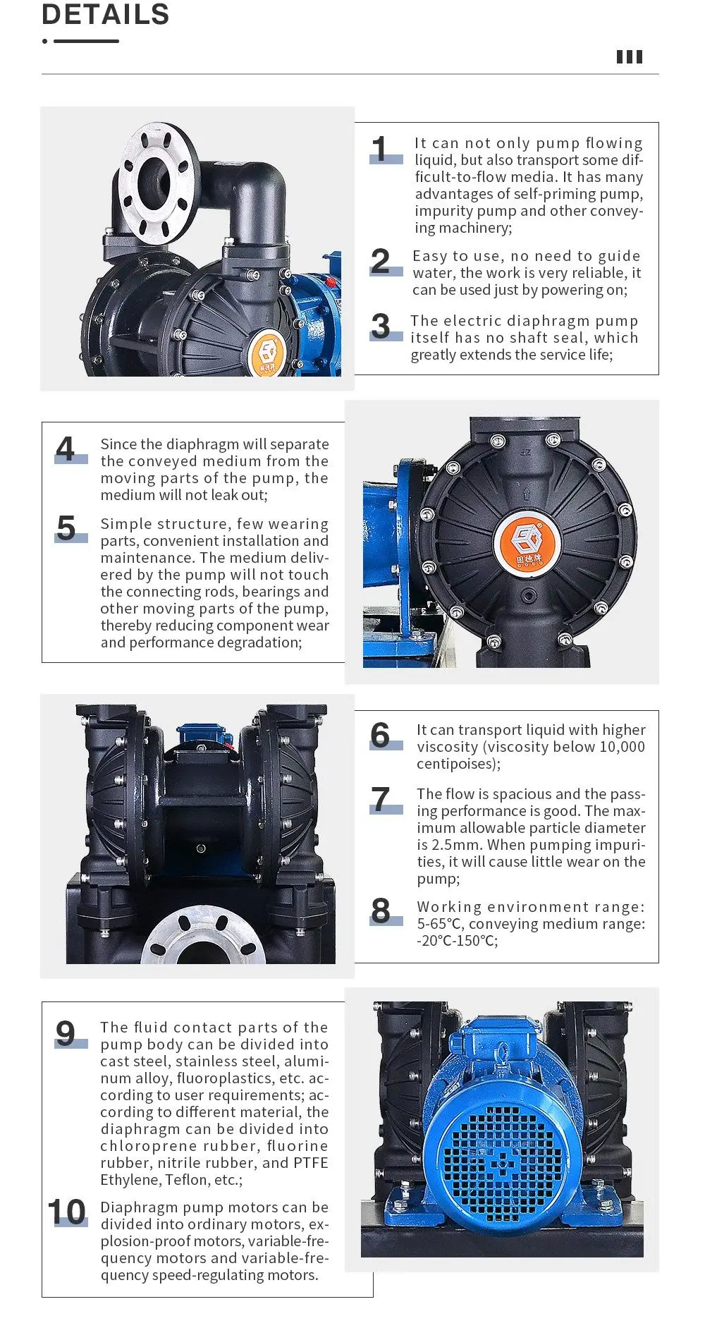 DBY3-80L 3'' Aluminum Alloy Electric Diaphragm Pump_DBY_Electric Operated Diaphragm Pumps_GODO PUMPS