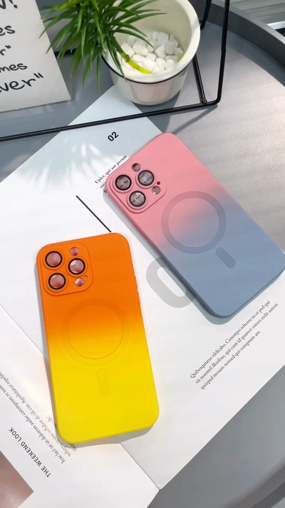 Gradient Tpu Mobile Phone Shell For Iphone 14 13 12 Magnetic Wireless ...