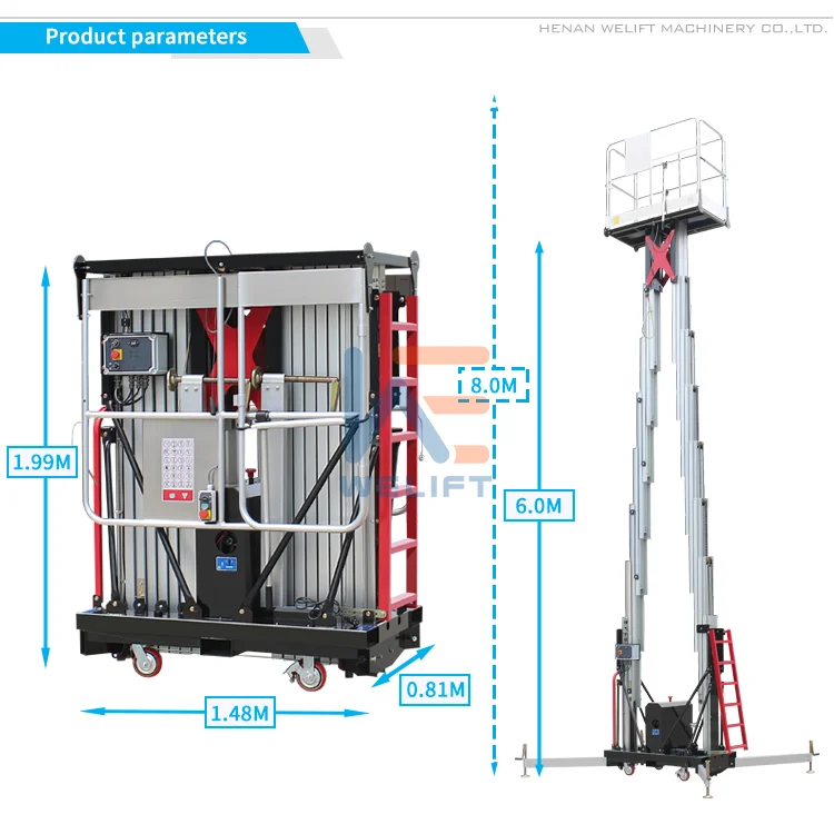 6M 12M 120KG Cheap Price Electric Ladder Lift Platform Hydraulic ...