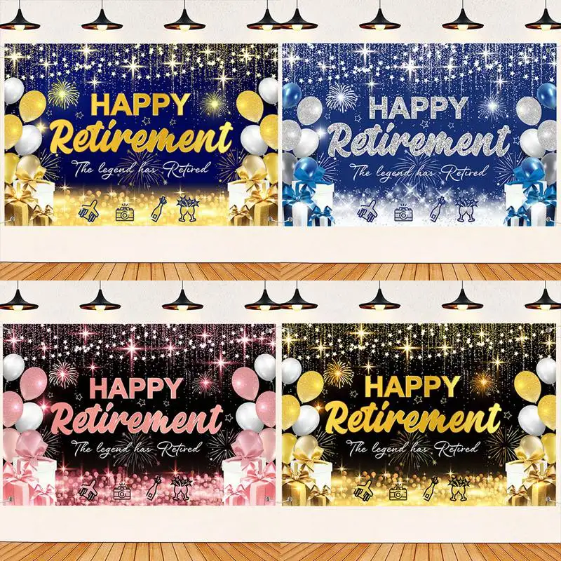 Happy Retirement Backdrop - Perfect Party Decorations
