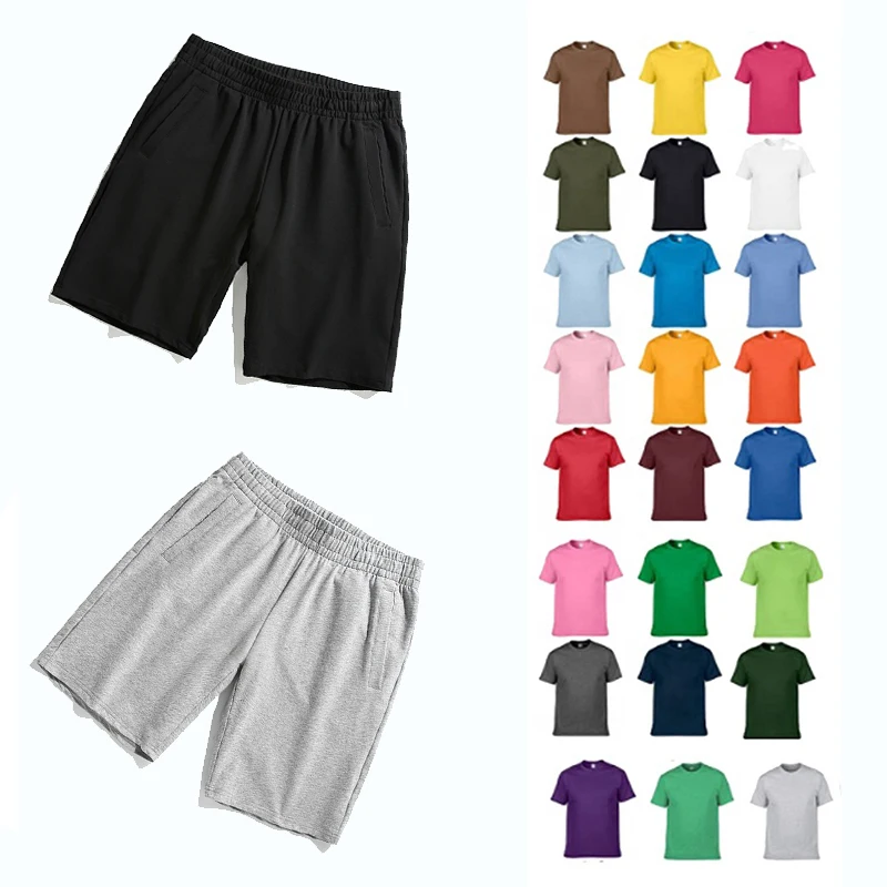 Custom Logo Blank Men Shorts Set Casual Set Wear Unisex T Shirt and ...