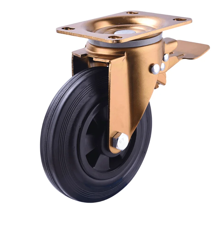 Custom Rubber Caster Wheels Rotating Gray Waste Bin Waste Cart 5inch ...