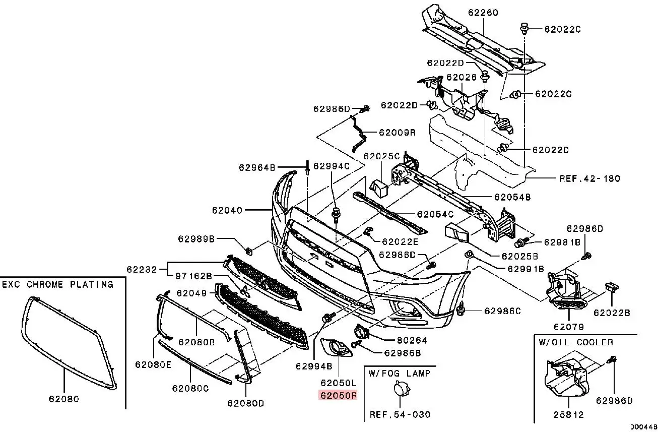 Mitsubishi Outlander ASX Bumper Garnish - KOWZE Carbon Fiber
