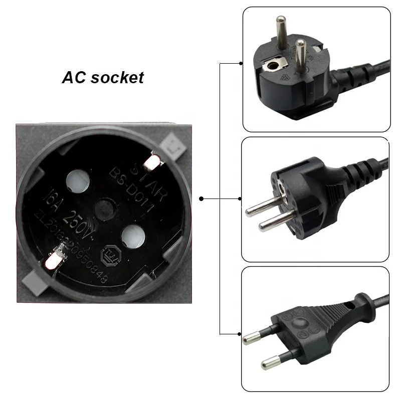 European Standard AC Power Socket - 16A 250V Schuko