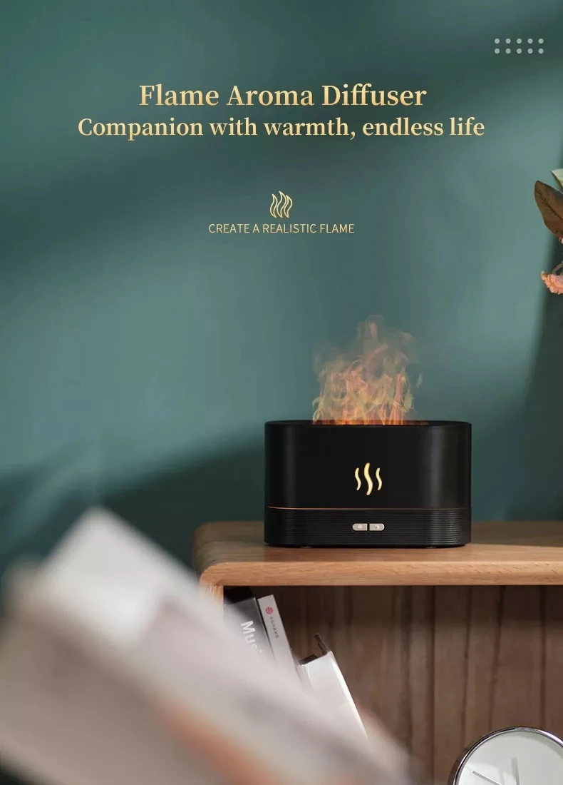 Ce Approved Custom Logo Flame Aroma Diffuser Yoga Quiet Essential Oil ...