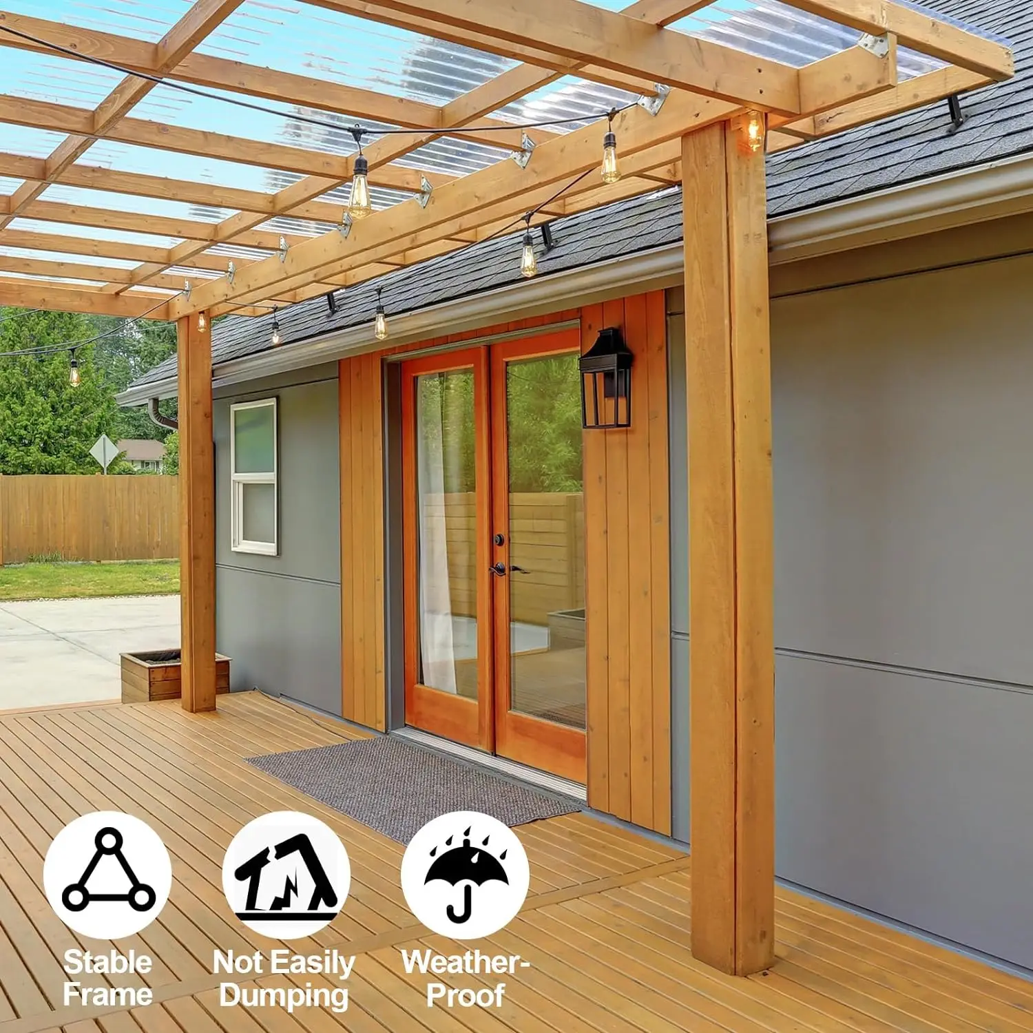 Patio Roof Riser Heavy Duty Pergola Brackets Kit Pergola Roof Riser ...