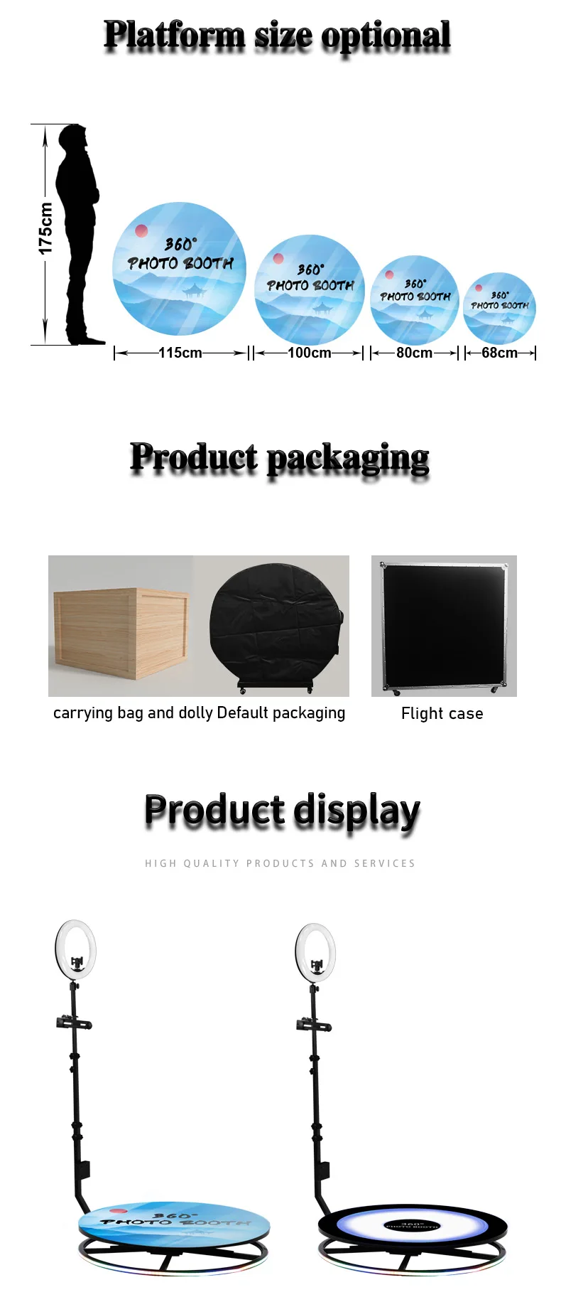 Spin 360 Degree Photo Booth Intelligent Remote Control Rgb Light Slow ...