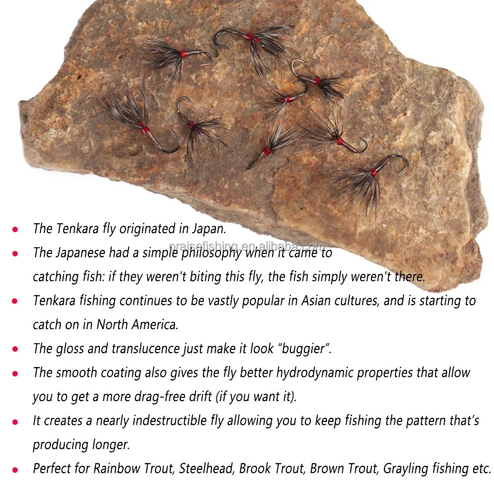 Tenkara Flies Kebari Reverse Hackle Dry Fly Barbed Hook Salmon ...