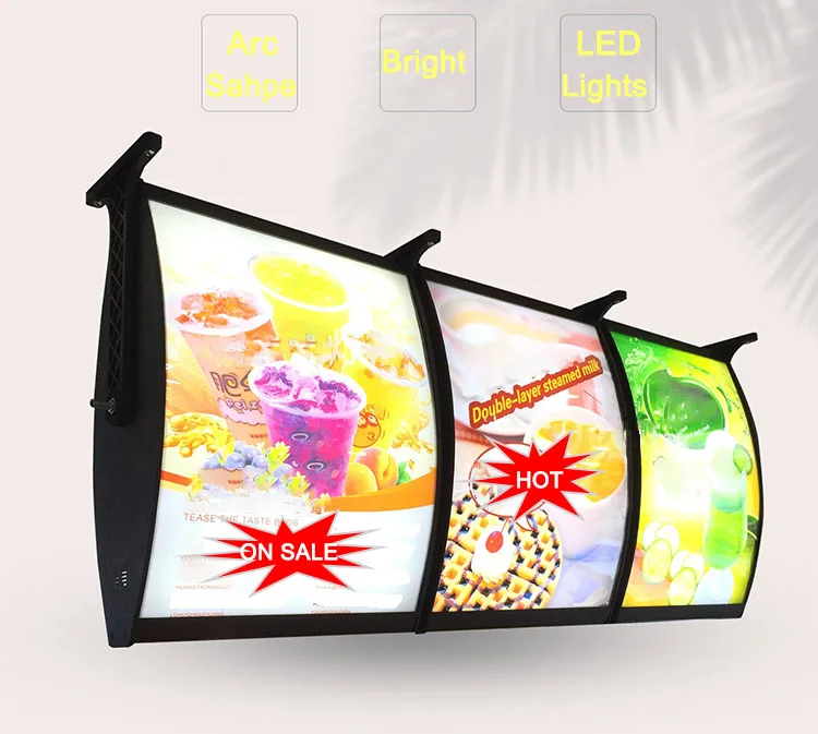 Single Sided Curved Led Light Box Burger Menu Board Light Boxes ...