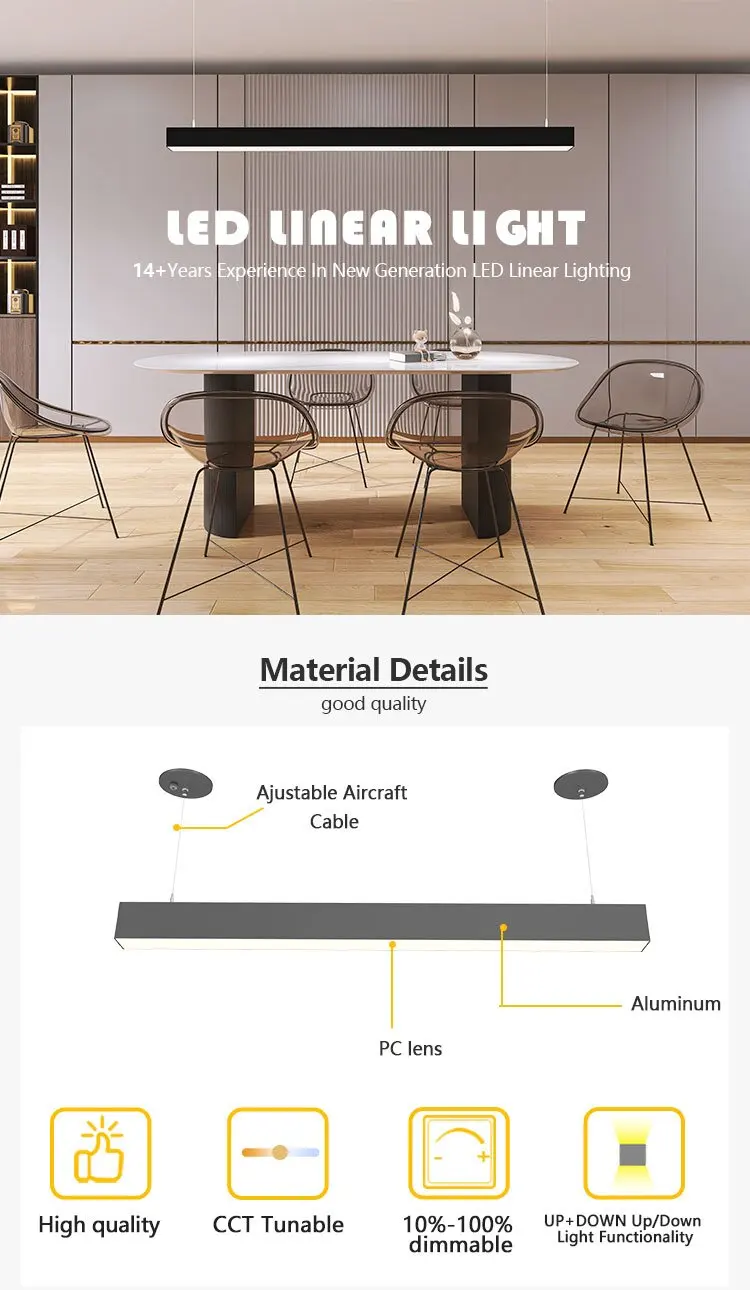 Toppo Ce Cb Rohs Linear Track Lights 1500mm 1800mm Suspended Led Linear ...