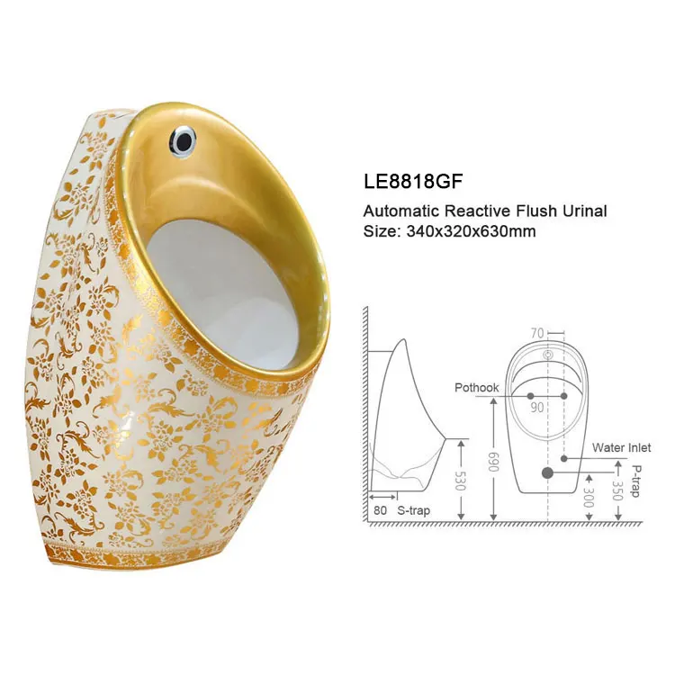 Sanitary Ware Wc Urinal Wall Hung Design Restroom Flush Gold Color ...