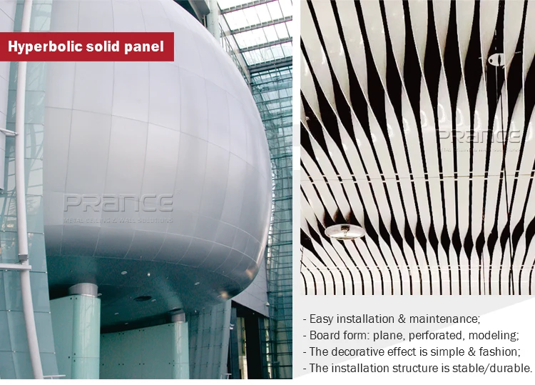Aluminum Hyperbolic Solid Panel for Exterior Building Facade