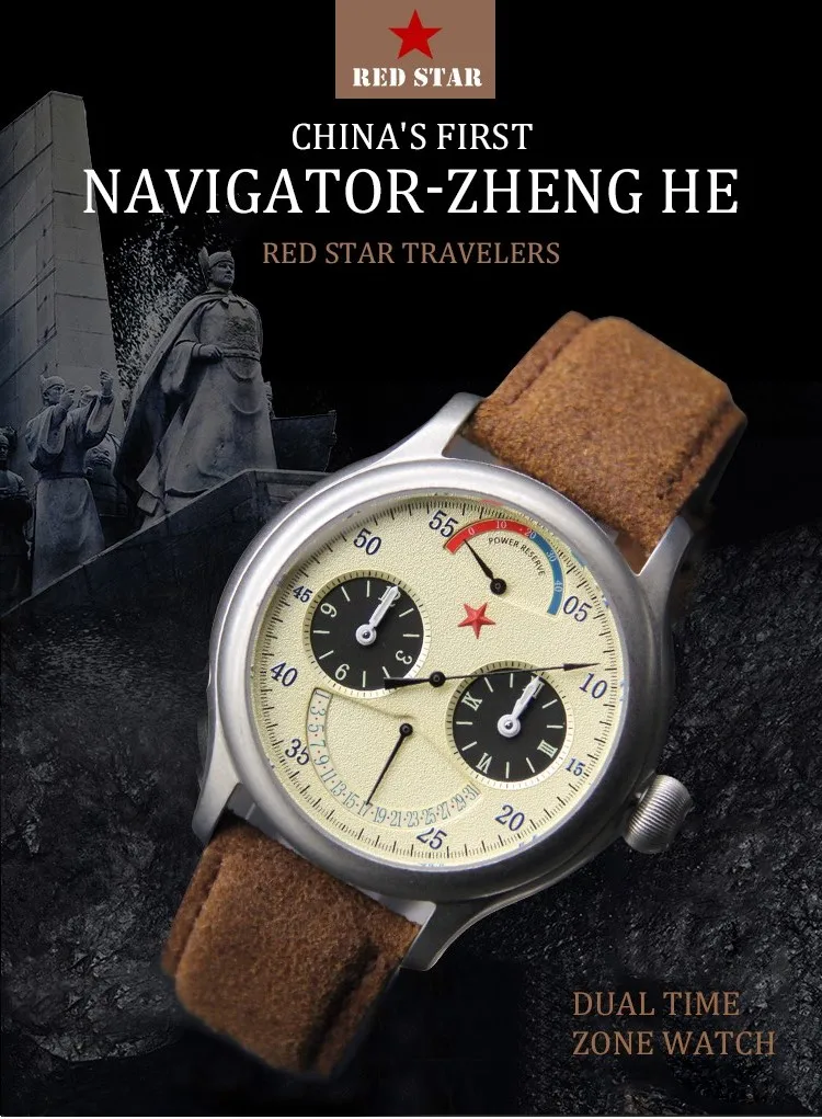 SEAKOSS Men's Automatic Mechanical Watch 1963 GMT Dual Time Zone