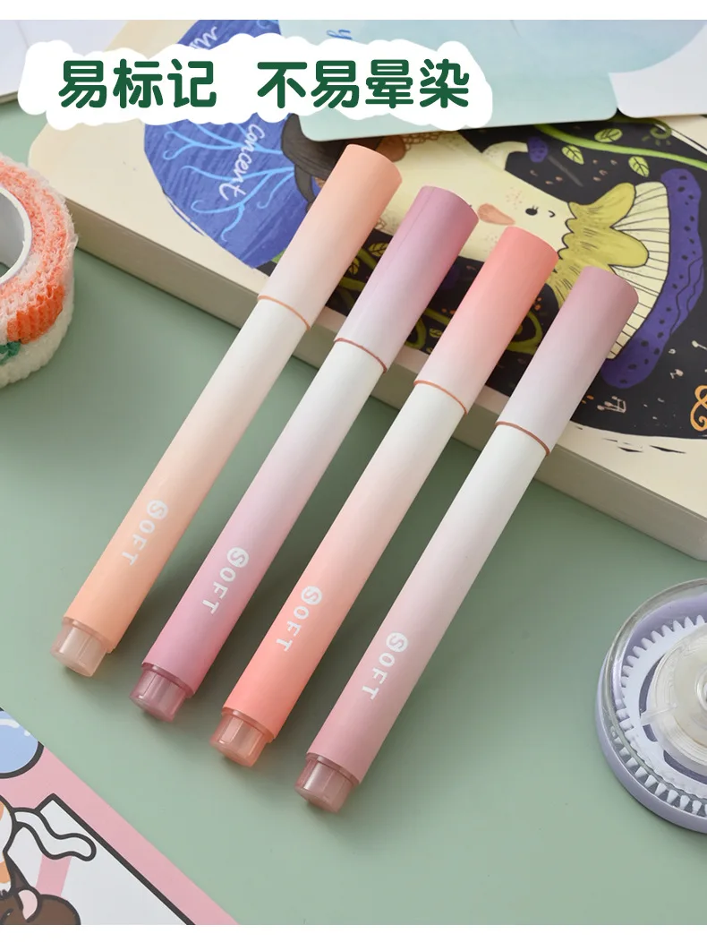 Color Gradual Change Highlighter Set Creative Oblique Head Eye ...