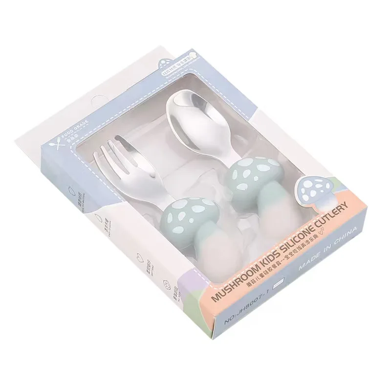 Bpa Free Cute Design Kids Tableware Silicone Baby Spoon And Fork Set ...