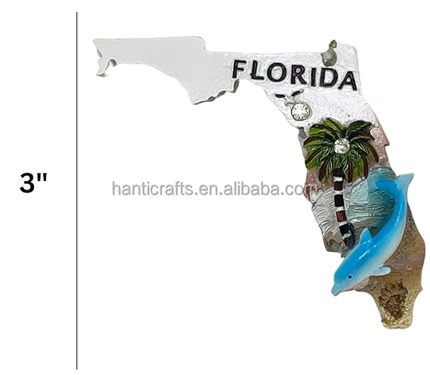 Resin 3d Florida Sunshine State Refrigerator Magnet Souvenir - Buy ...